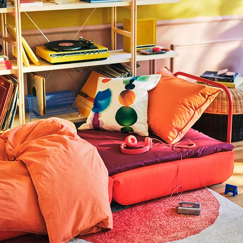 IKEA PS 2026 chair bed, Skiftebo bright orange