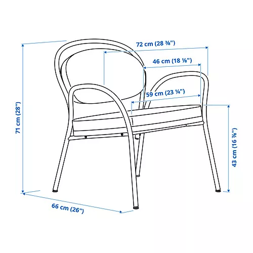 IKEA Mallorca - ISMANTORP armchair, metal light grey-beige/Tibbleby ...