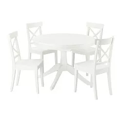 IKEA Lanzarote - ROSENTORP extendable round dining table and 4 chairs ...