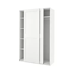IKEA La Gomera - PAX/GRIMO wardrobe with sliding doors, white ...