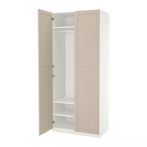 IKEA Gran Canaria - PAX/FLISBERGET armario, blanco/beige claro ...