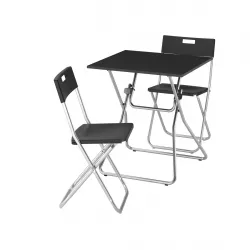 IKEA Mallorca - GUNDE/GUNDE folding table and 2 chairs, folding black ...