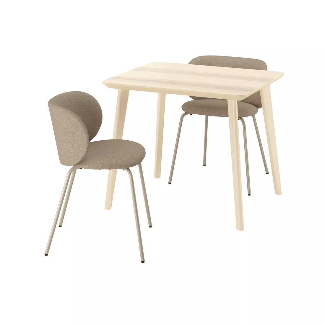 IKEA Mallorca - LISABO/KRYLBO dining table and 2 chairs, ash veneer ...