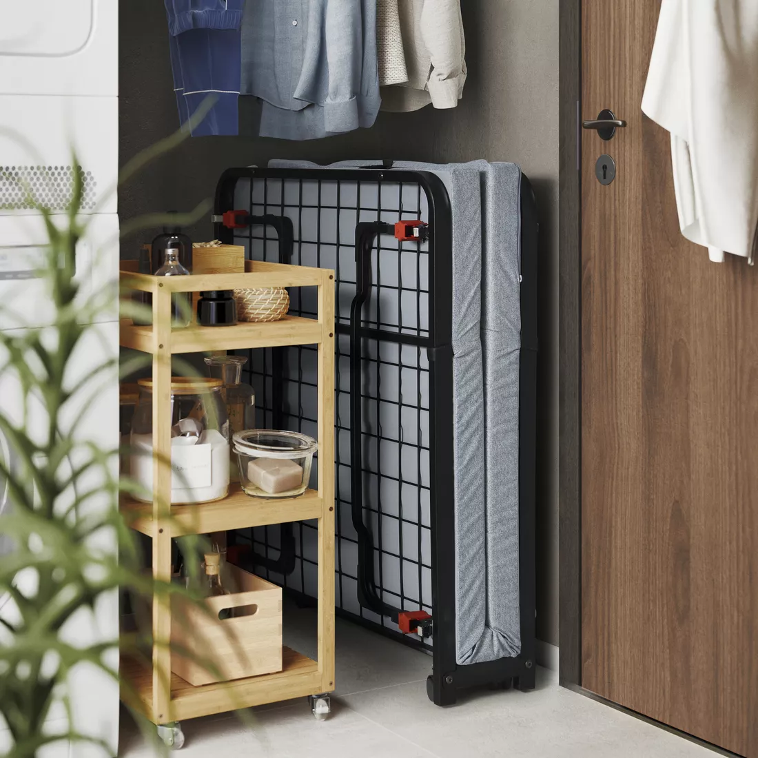 IKEA Mallorca - NORRUDDEN cama plegable, negro, 80x193 cm